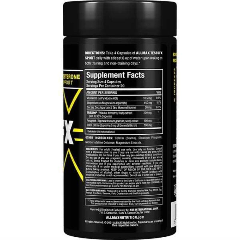 TestoFX Sport (80 caps) - AllMax Nutrition | Bardolino.nl